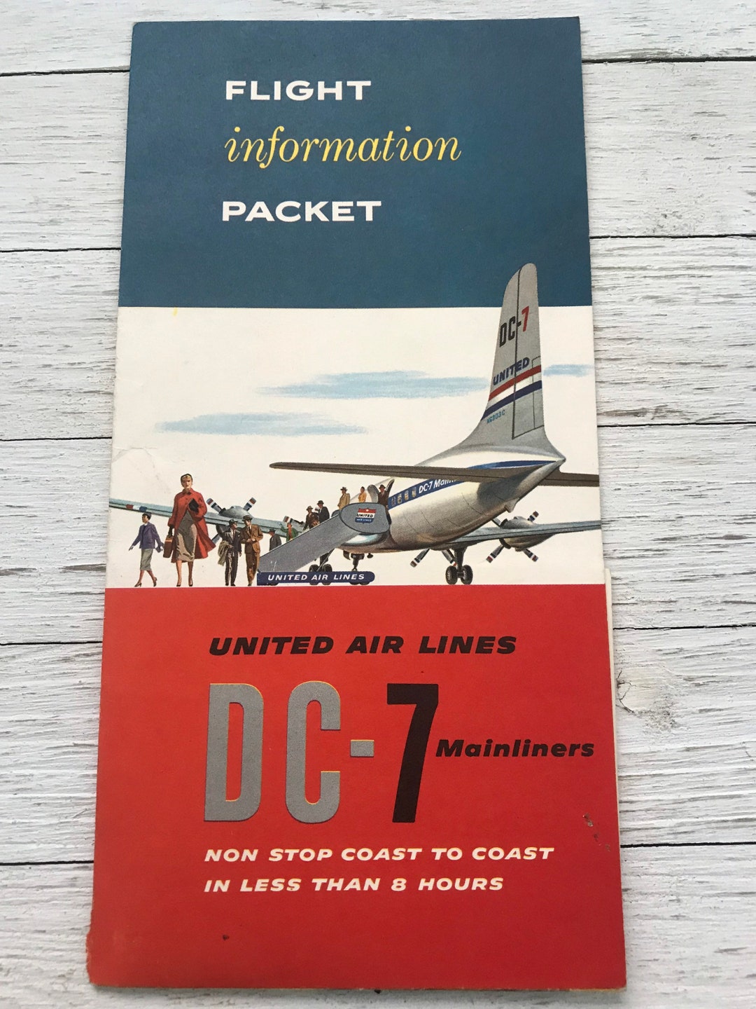 1950s United Airlines DC-7 Flight Packet - Etsy