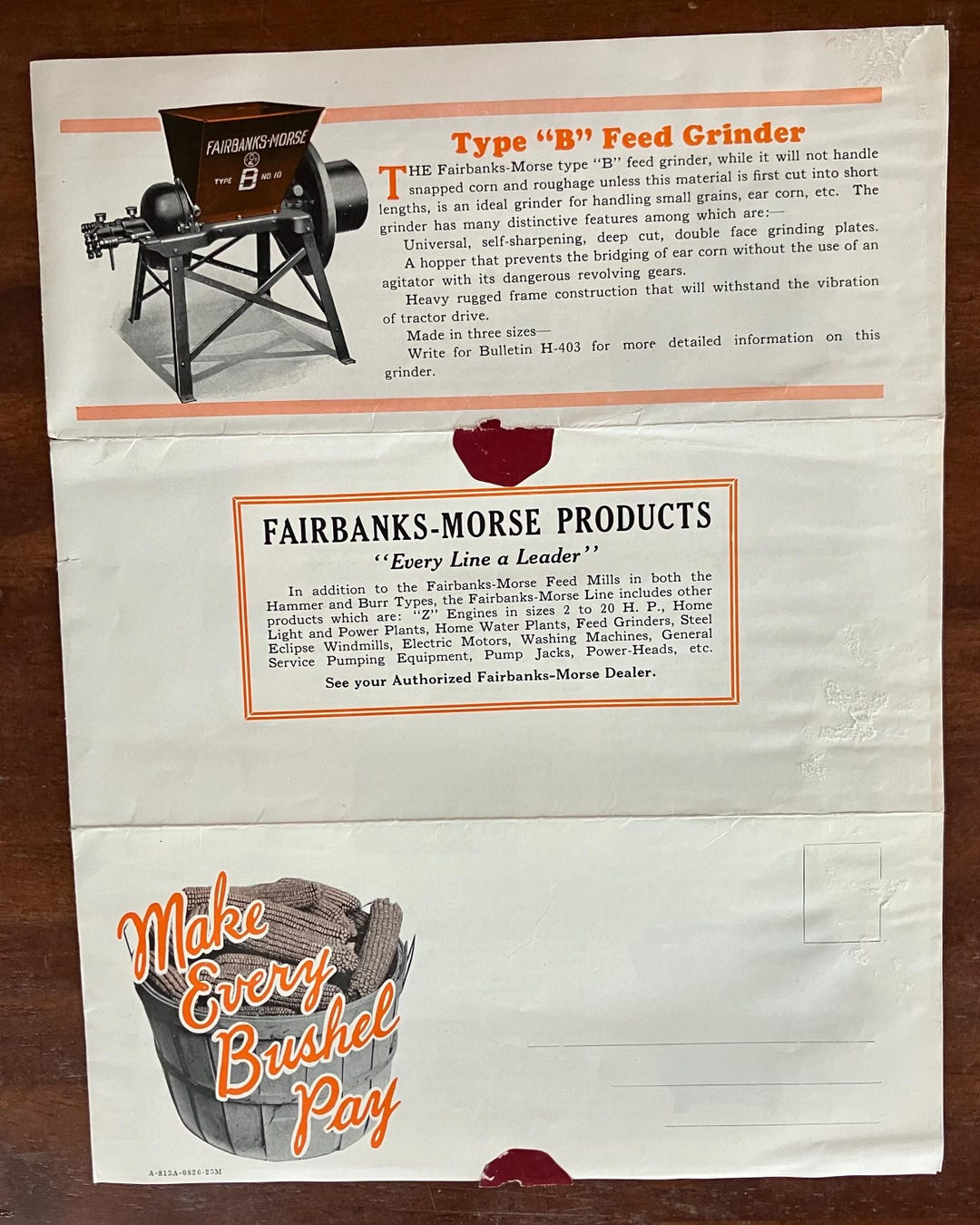 1920's Fairbanks-morse "b" Feed Grinder and All Purpose Feed Mill Hammer Type Advertisement ...