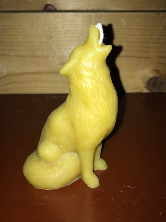 Pure Beeswax Howling Wolf Candle Rocky Ford Colorado Sweet - Etsy