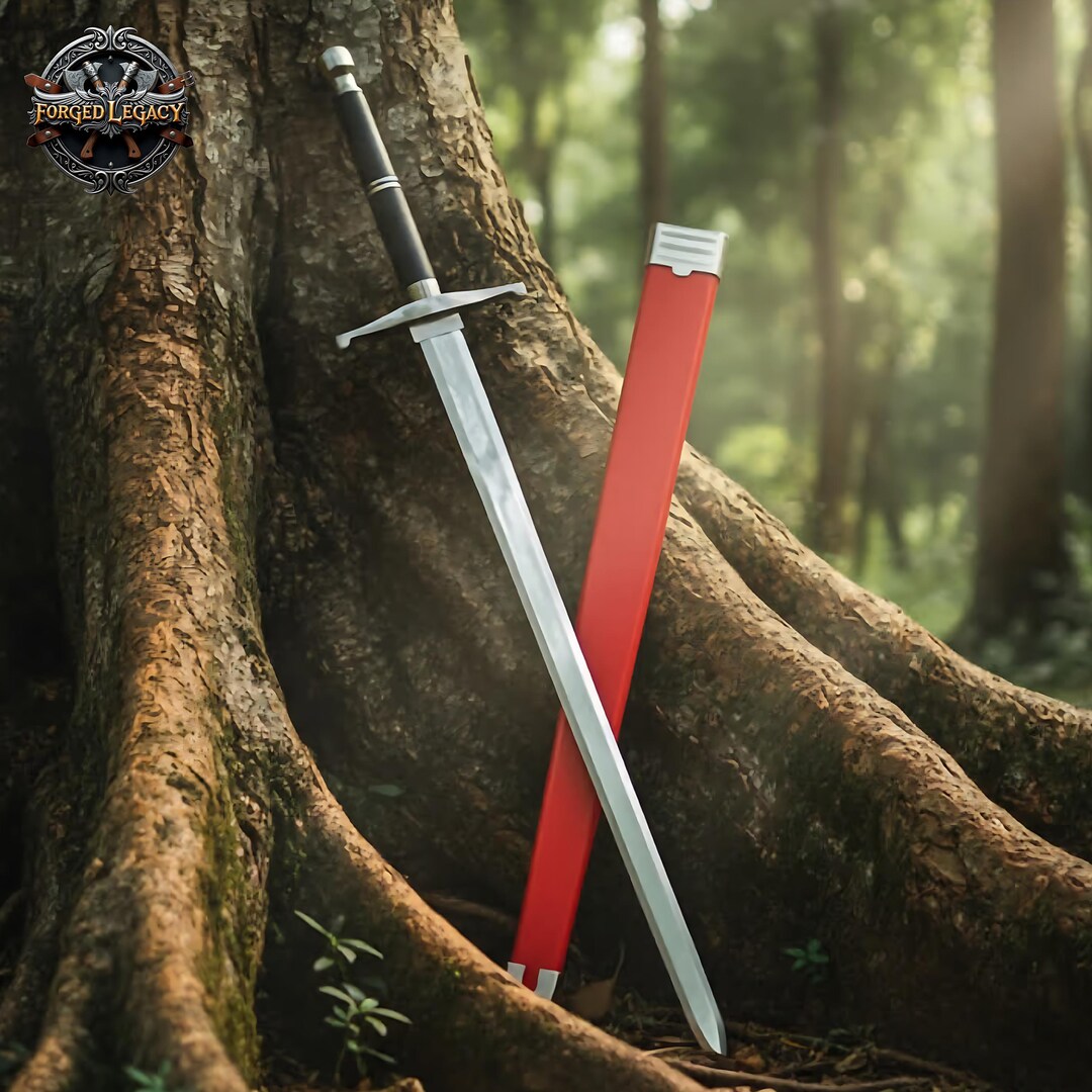 Handmade Anime-inspired Stainless Steel Long Sword With Red Scabbard ...