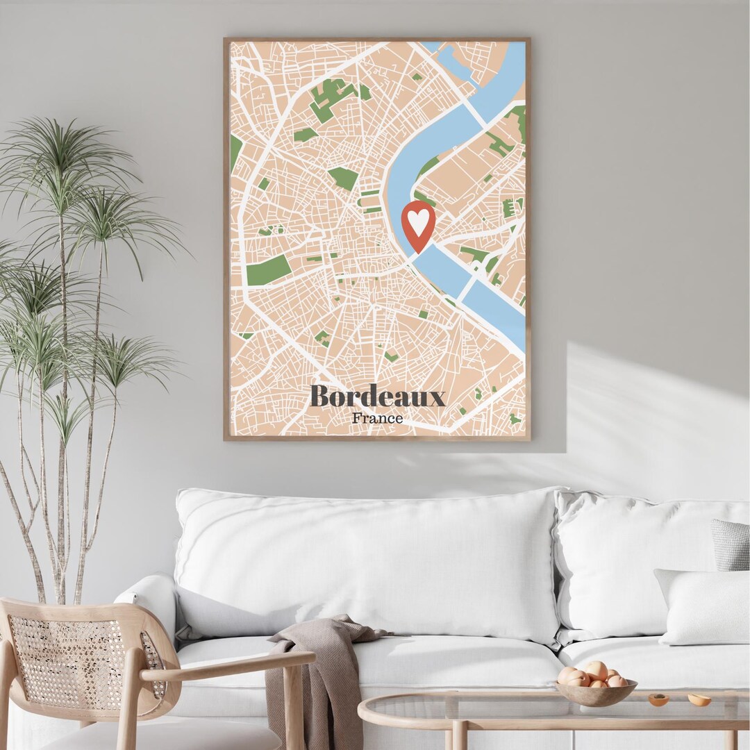 Bordeaux Map Poster | Bordeaux City Map | Instant Download | Bordeaux ...