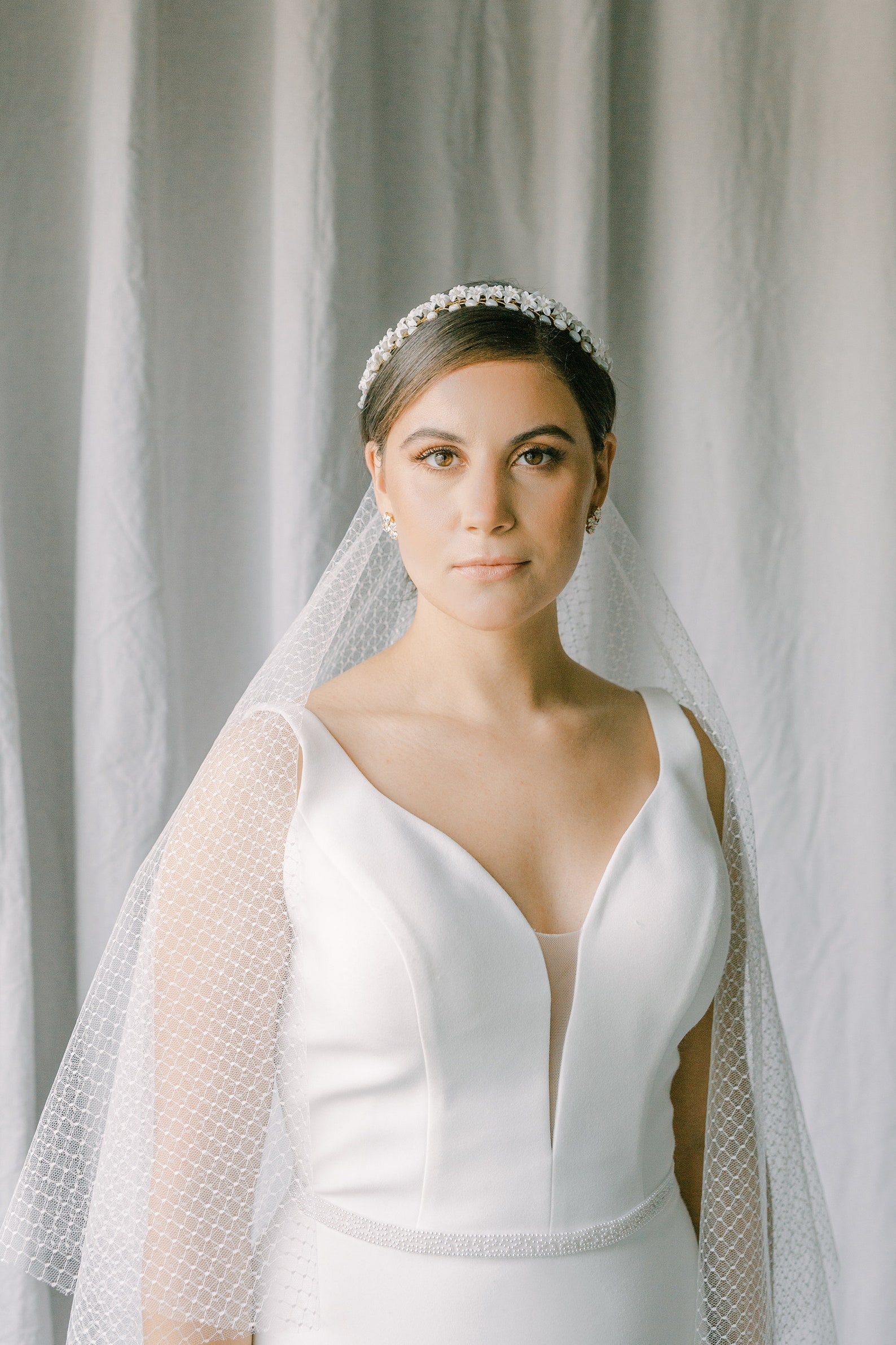 Drop Veil With Birdcage Texture Wedding Drop Veil Raw Edge - Etsy