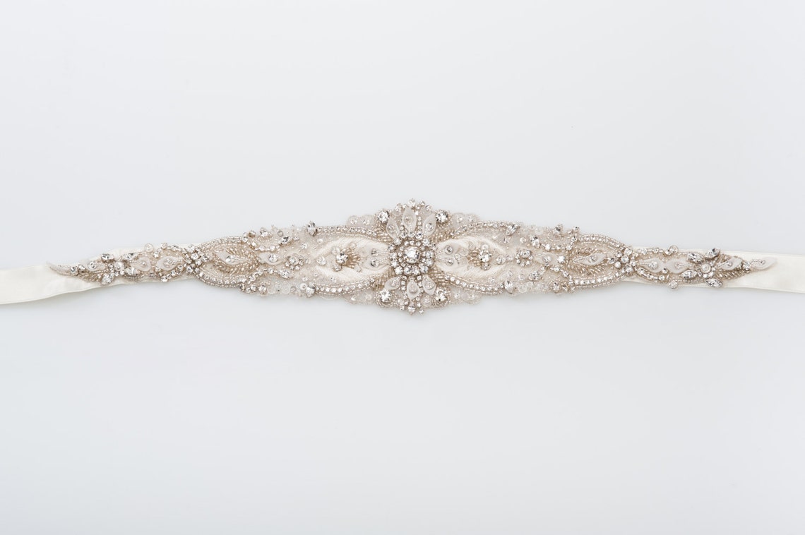 Rhinestone Bridal Sash, Crystal Wedding Dress Belt, Style W-SB060 - Etsy