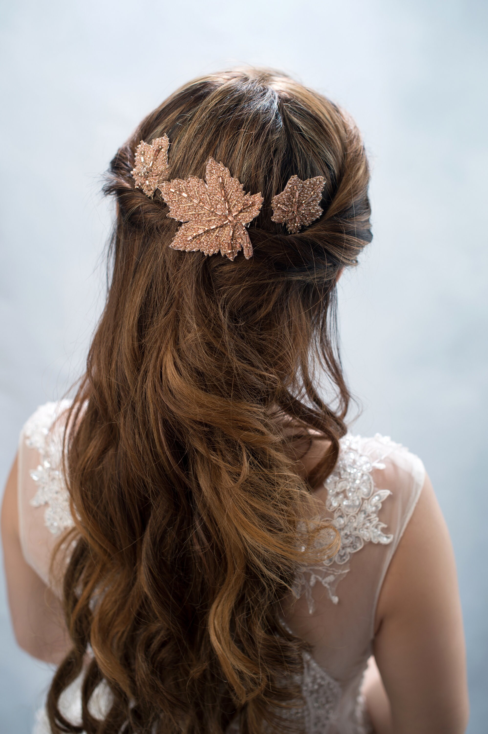 Maple Leaf Bridal Hair Clip - Crystal Beaded Leaf Headpiece - Etsy