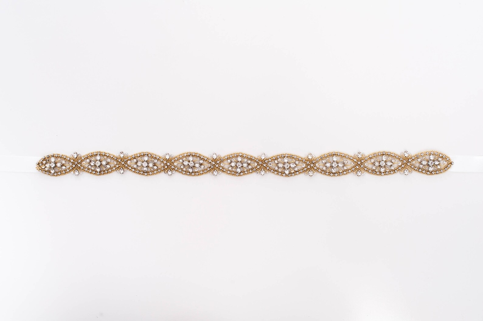 Elliott Wedding Sash Gold Bridal Belt Gold Crystal Sash - Etsy