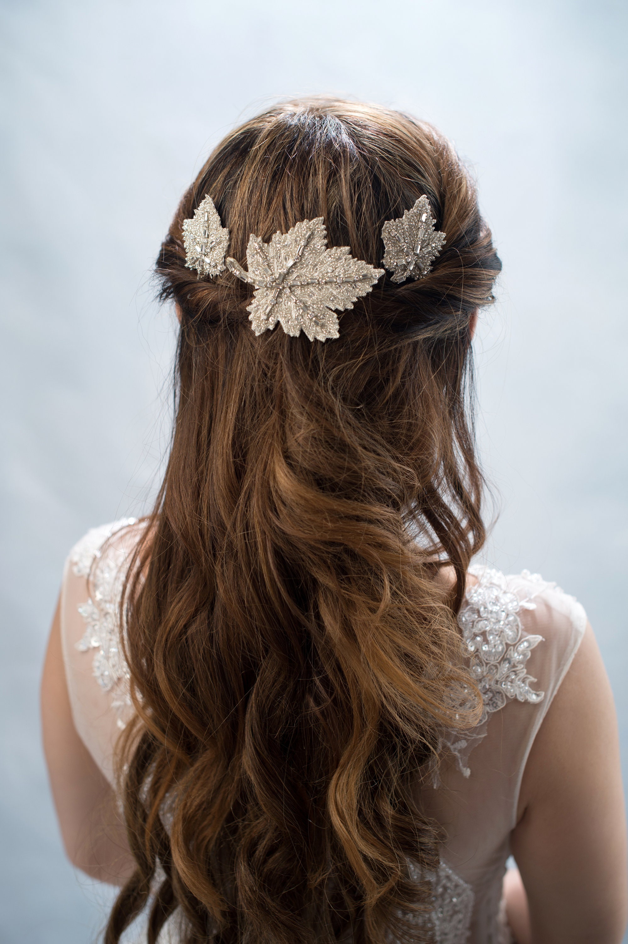 Maple Leaf Bridal Hair Clip - Crystal Beaded Leaf Headpiece - Etsy