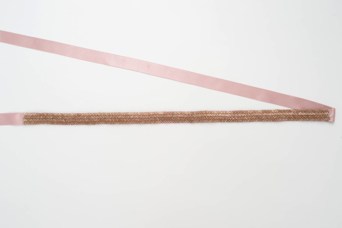 Rose Gold Sash Rose Gold Bridal Sash Wedding Sash - Etsy