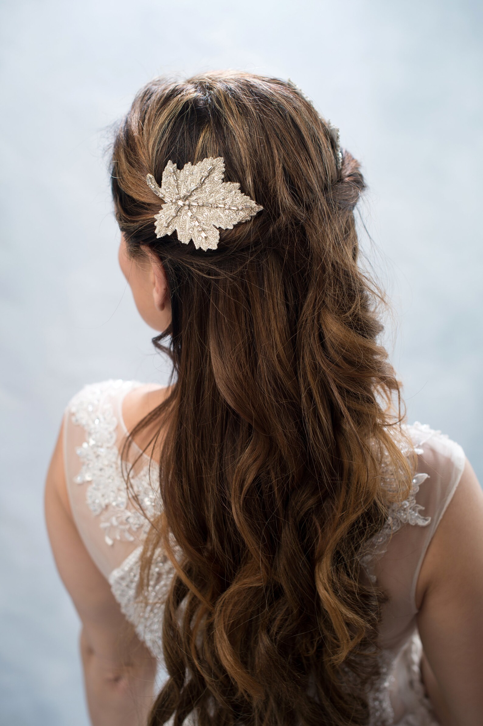 Maple Leaf Bridal Hair Clip - Crystal Beaded Leaf Headpiece - Etsy
