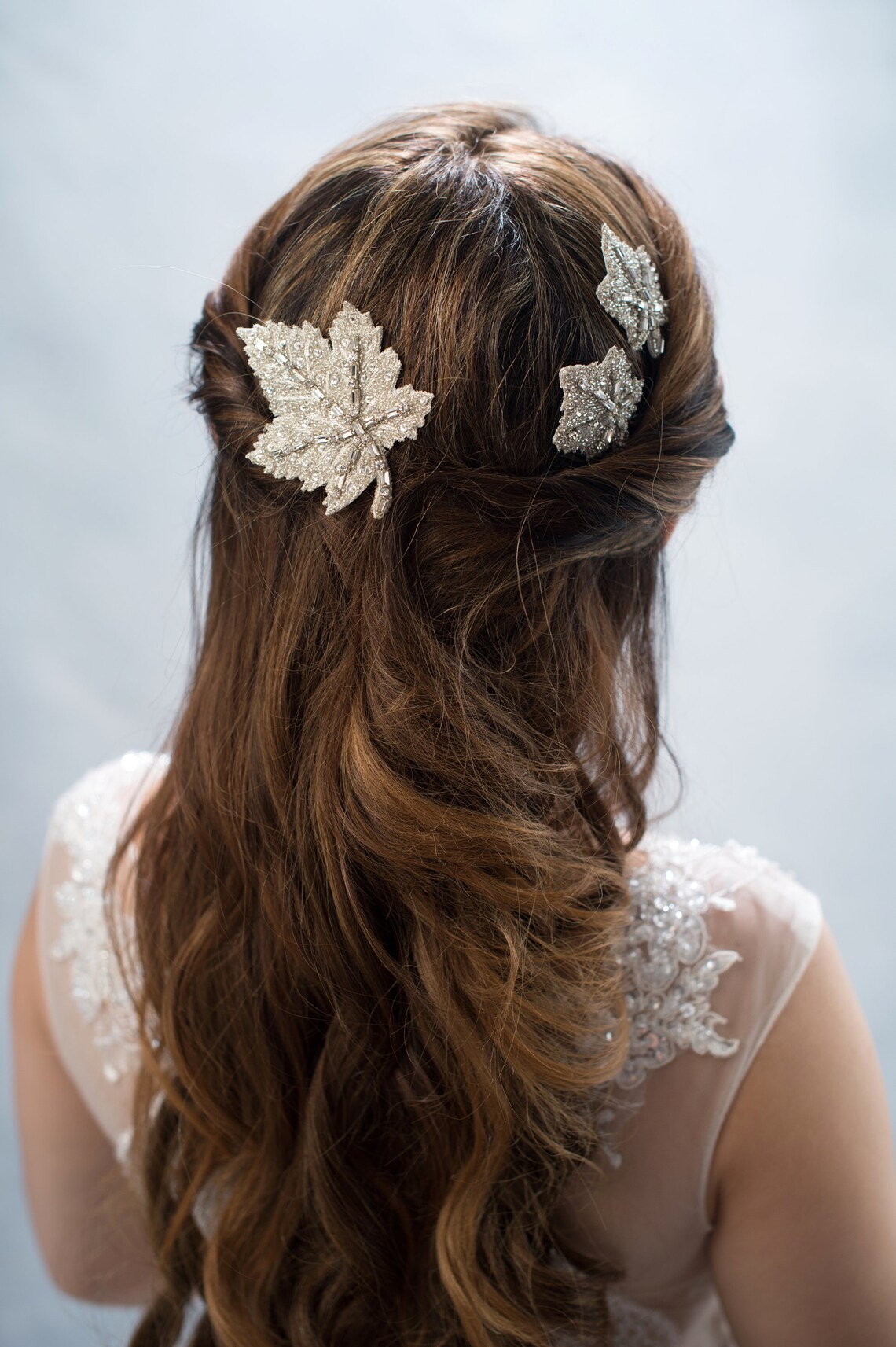 Maple Leaf Bridal Hair Clip - Crystal Beaded Leaf Headpiece - Etsy