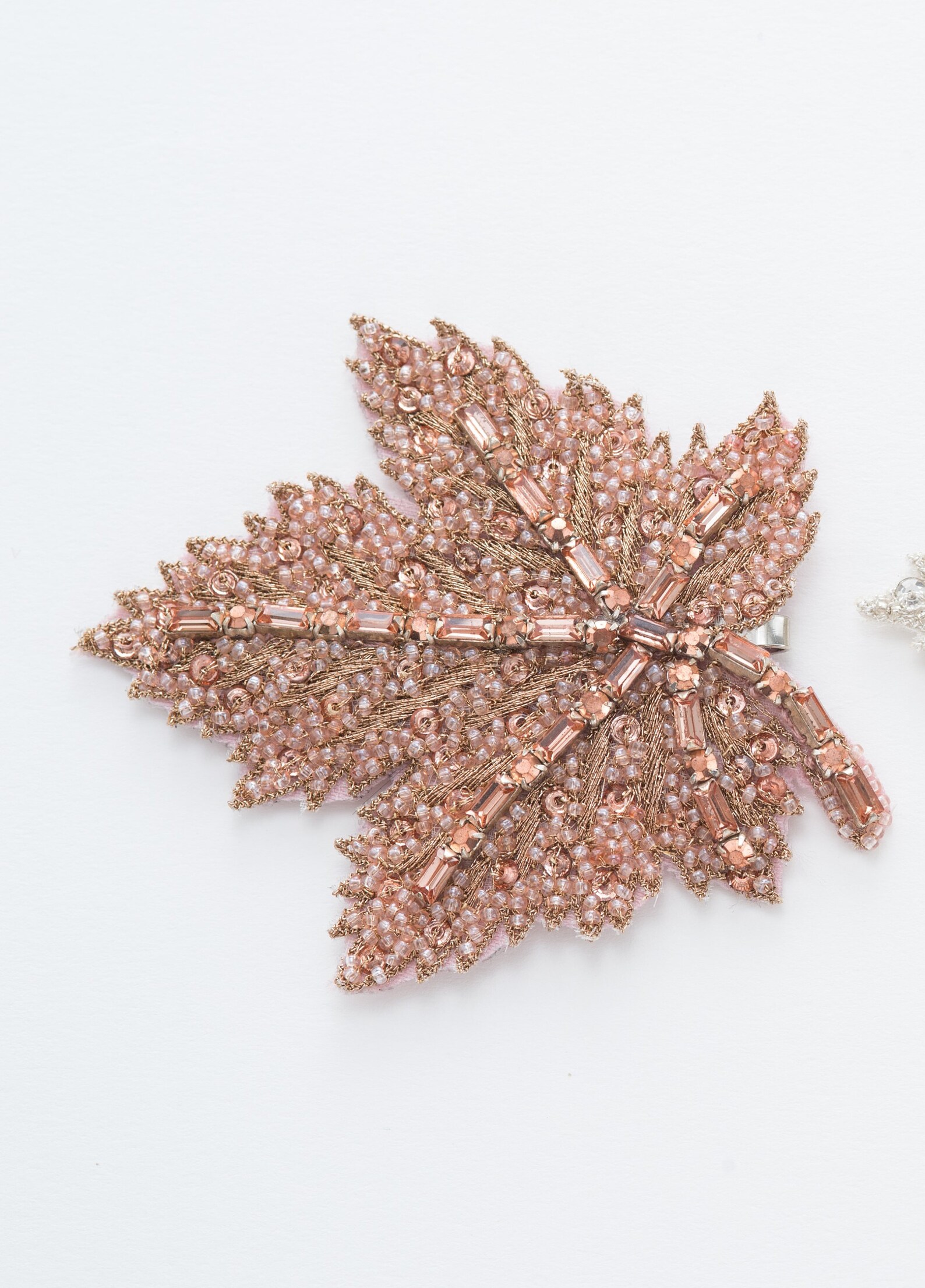 Maple Leaf Bridal Hair Clip - Crystal Beaded Leaf Headpiece - Etsy