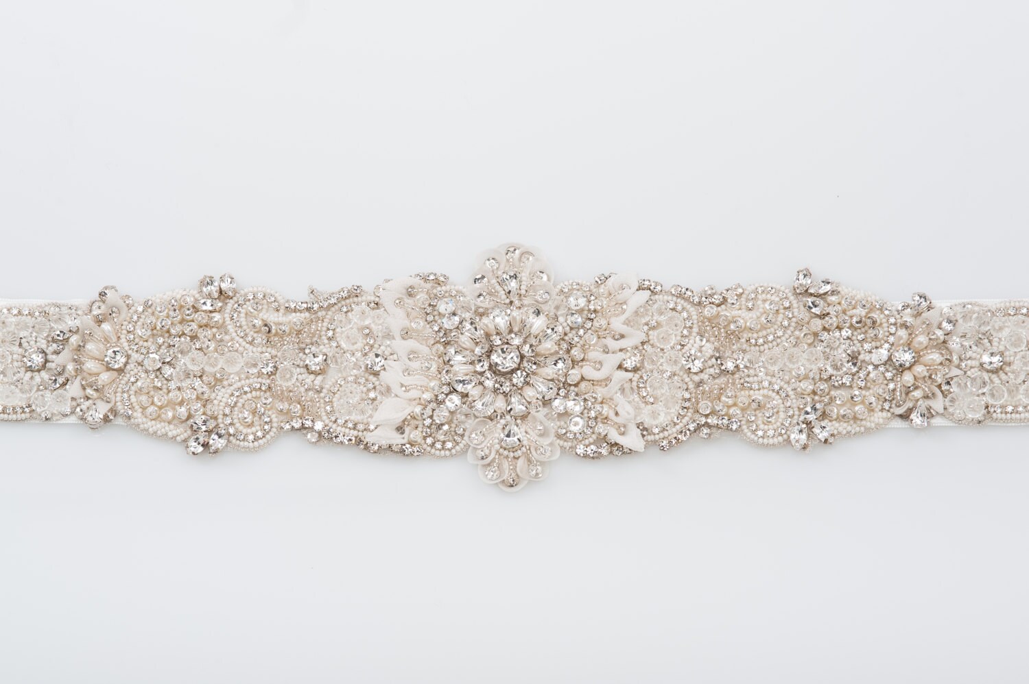 Beautiful wedding sash wedding dress sash beaded Bridal | Etsy