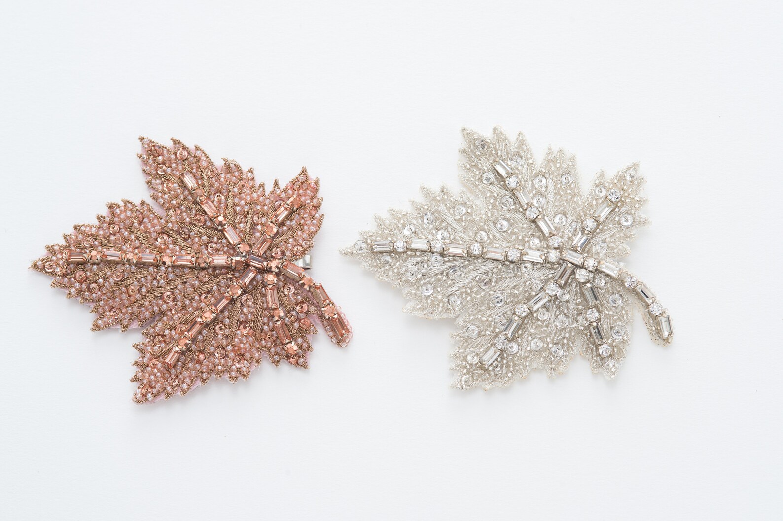 Maple Leaf Bridal Hair Clip - Crystal Beaded Leaf Headpiece - Etsy