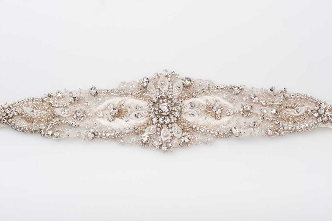 Rhinestone Bridal Sash, Crystal Wedding Dress Belt, Style W-SB060 - Etsy