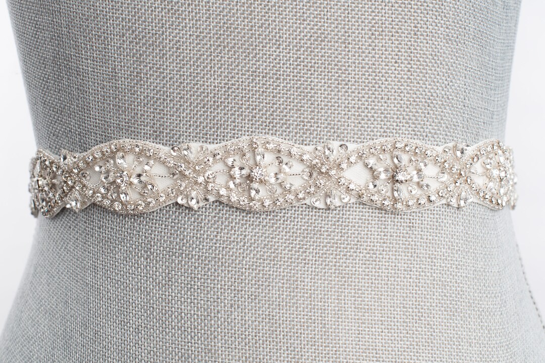 Elliott Wedding Sash, Gold Bridal Belt, Gold Crystal Sash, Wedding ...