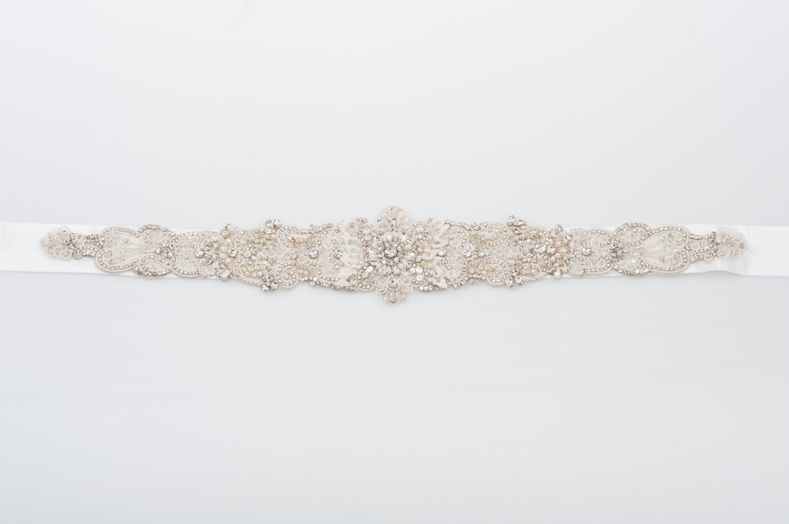 Beautiful Wedding Sash Wedding Dress Sash Beaded Bridal - Etsy