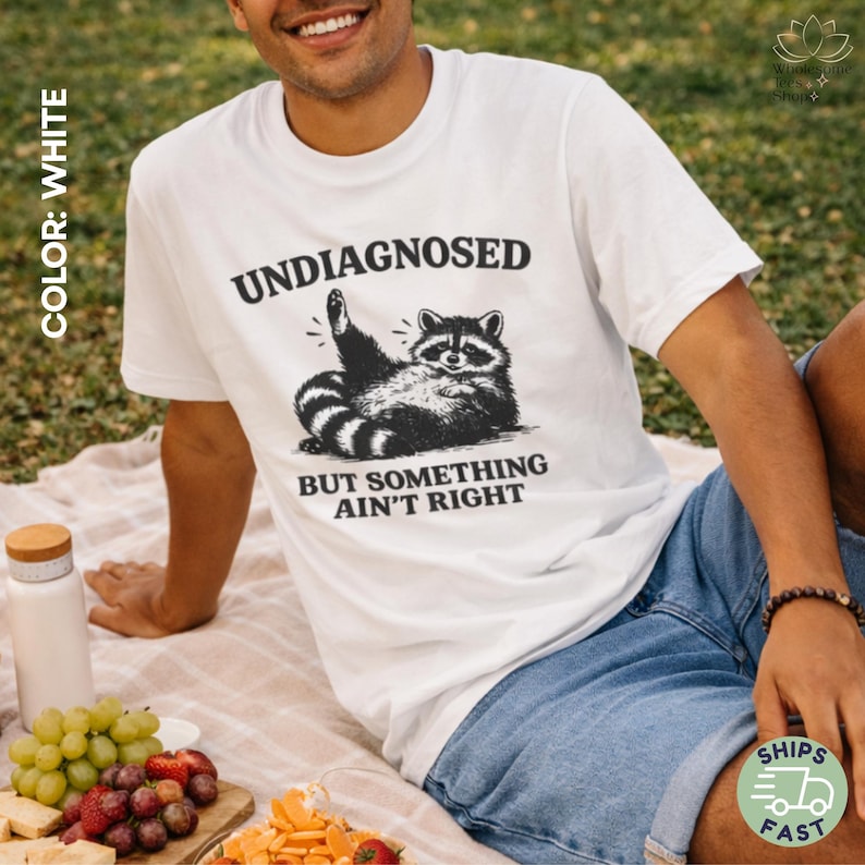 Undiagnosed Raccoon Tshirt, Neurodivergent ADHD Humor Shirt, Sarcastic ...