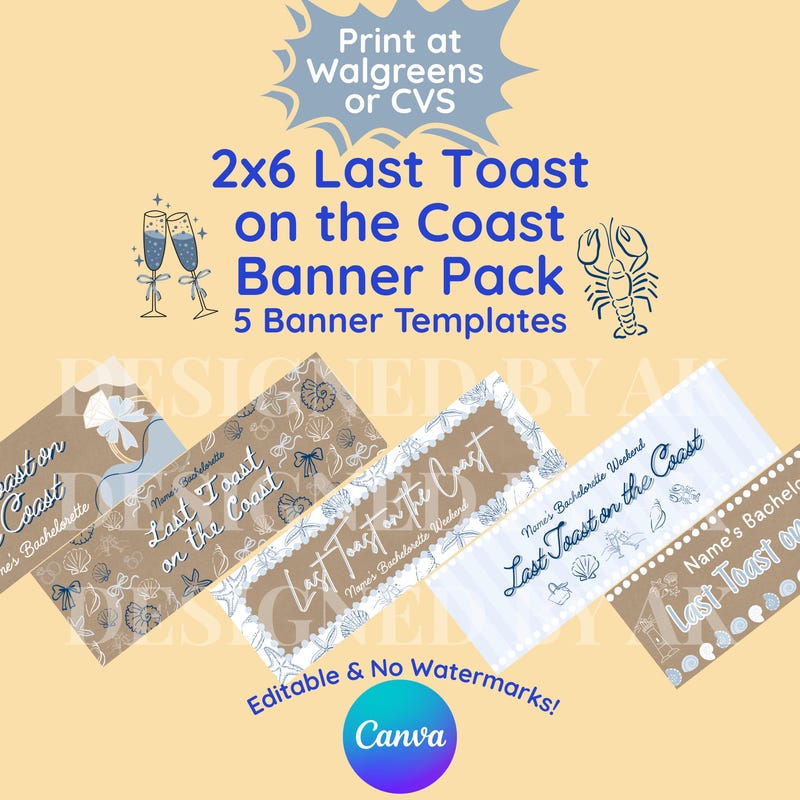 Bachelorette Last Toast on the Coast Template - Etsy