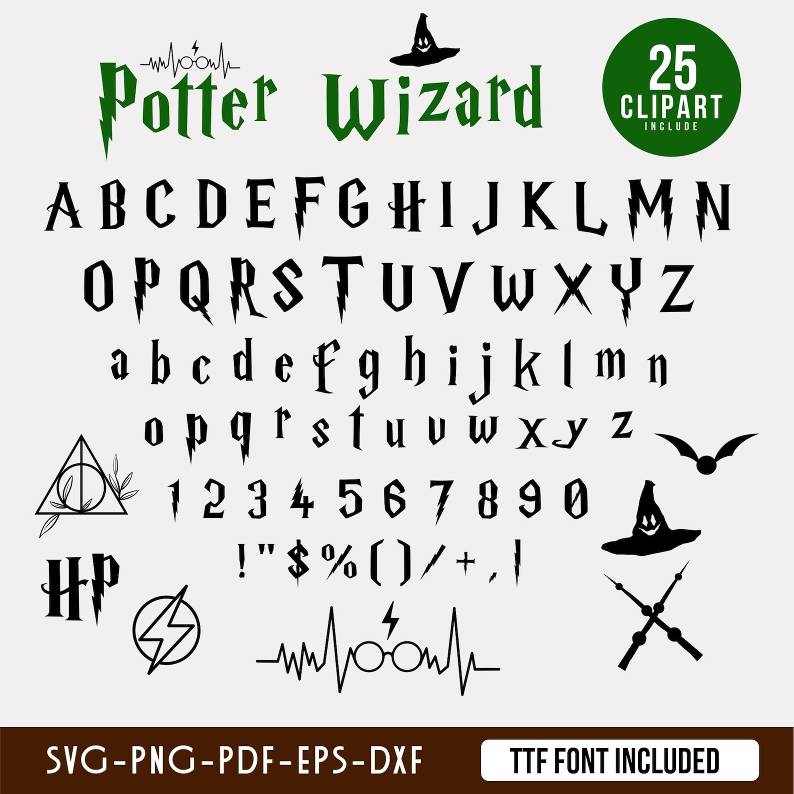 Potter Font SVG, Wizard Font Svg, Magic Wizard Svg, Halloween Font Svg ...