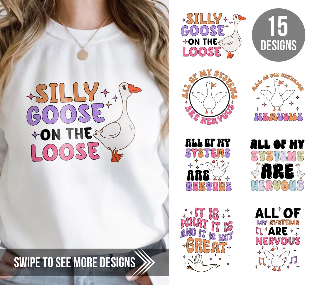 Funny Goose SVG PNG Bundle, Sassy Animal Silly Goose Png ,snarky Goose ...