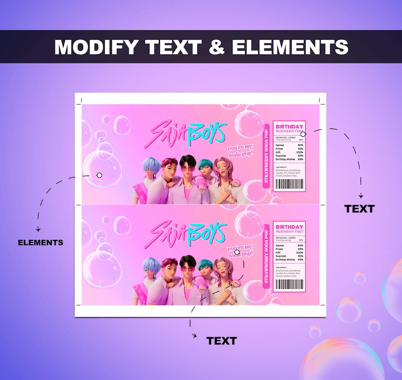 K-pop Soda Can Labels | Saja Boys Kpop PNG | Birthday Party Favors ...