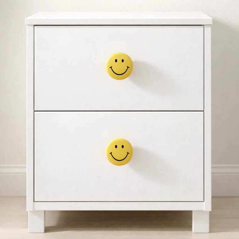 Smiley Face Ceramic Knob Door Drawer Pull Kitchen Cabinet Dresser ...