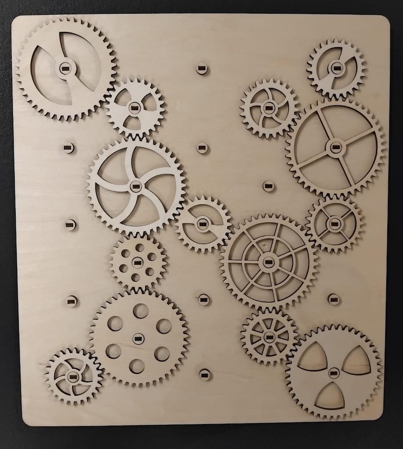 Laser Cut Interactive Wooden Gear System - Digital File (SVG) - Etsy