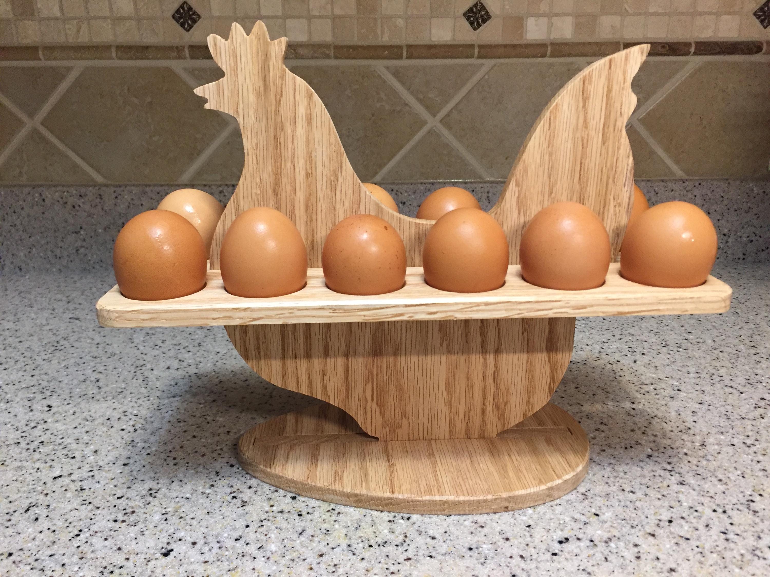 Wooden Chicken Egg Holder - Etsy