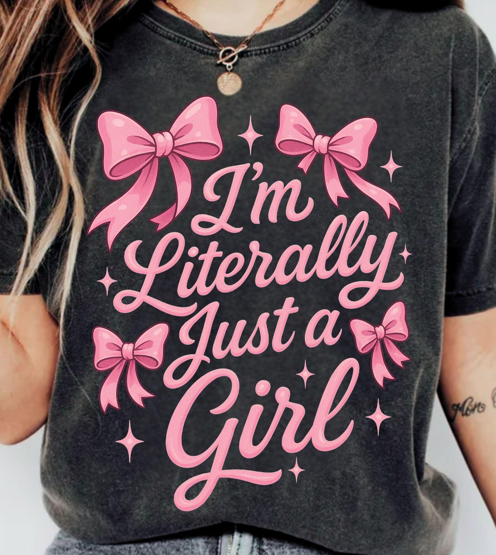 Im Literally Just A Girl PNG, Coquette Bow Png Sublimation, Trendy ...