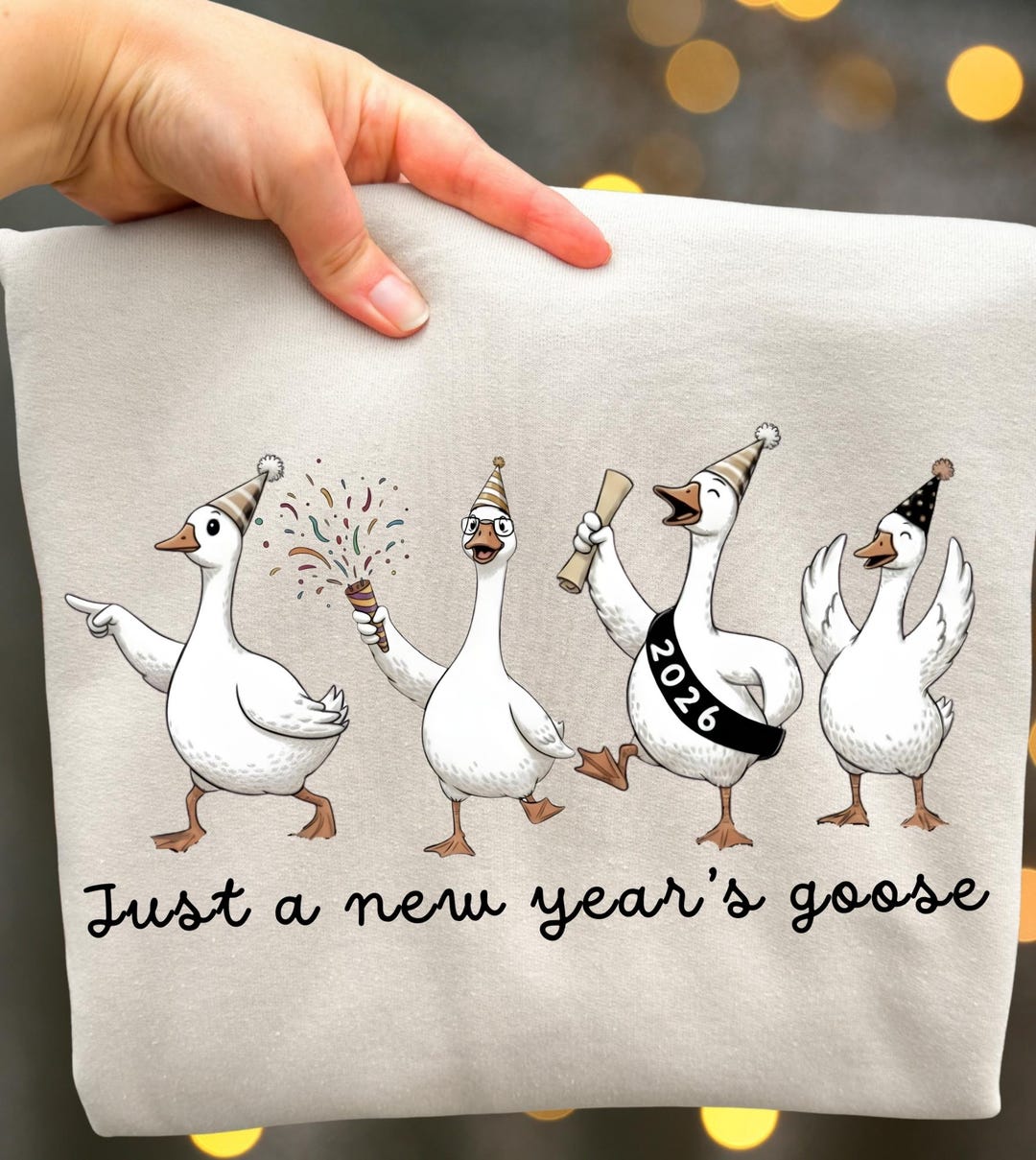 Just a New Years Goose Png, Retro New Year 2026 Png, New Years Silly ...