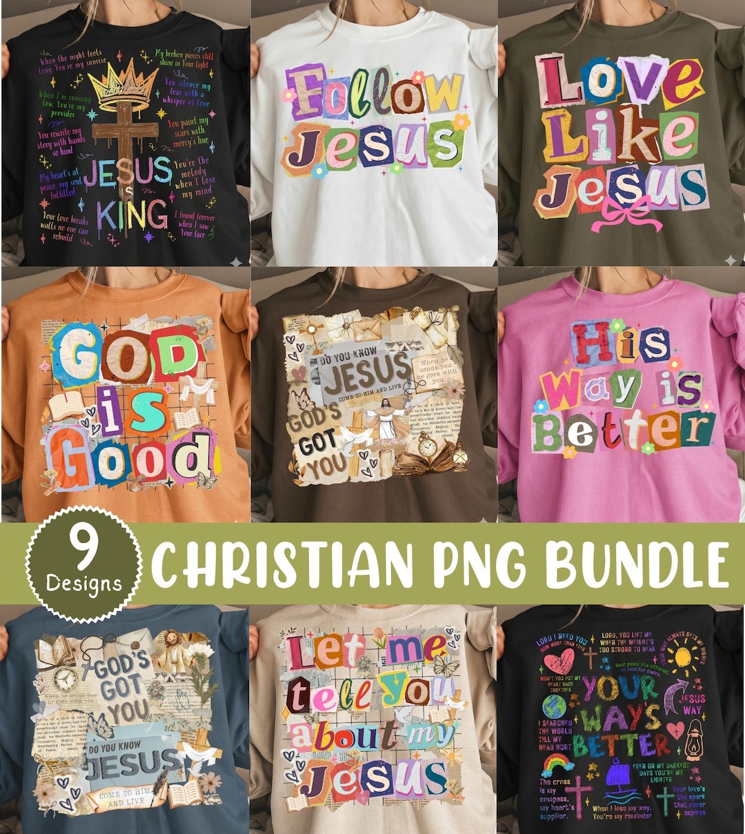 Christian Png Bundle, Follow Jesus Bundle Png, Religious Sublimation ...