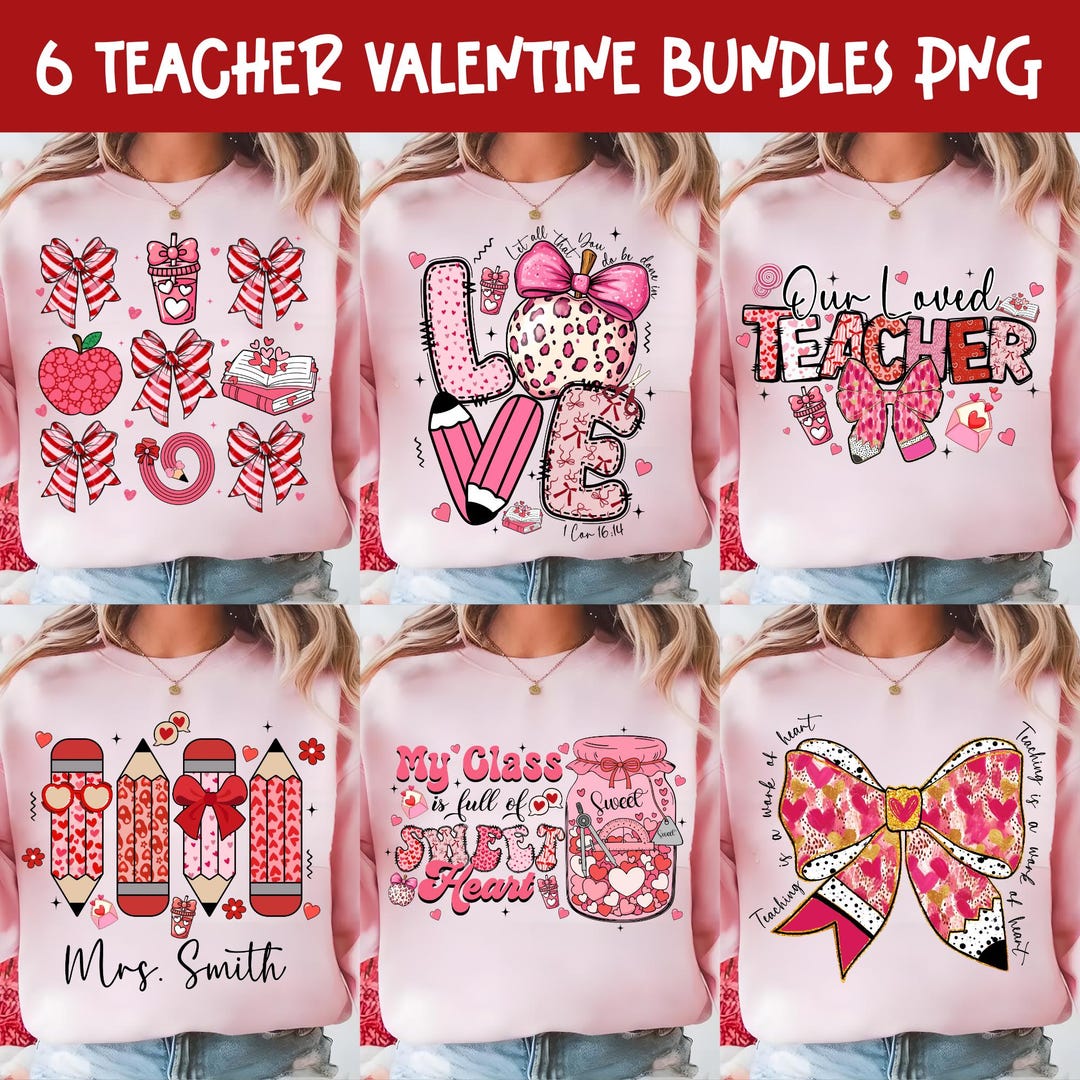 Teacher Valentine Bundles Png, Teacher Valentine Png, Valentine Png ...