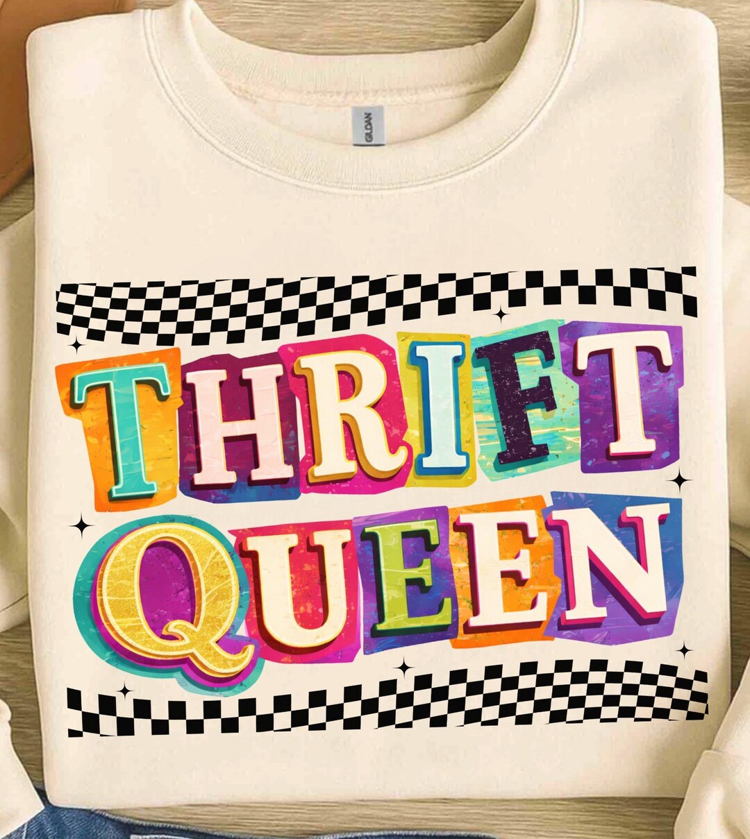 Thrift Queen Png, I’d Rather Be Thrifting Png, Retro Second Hand ...