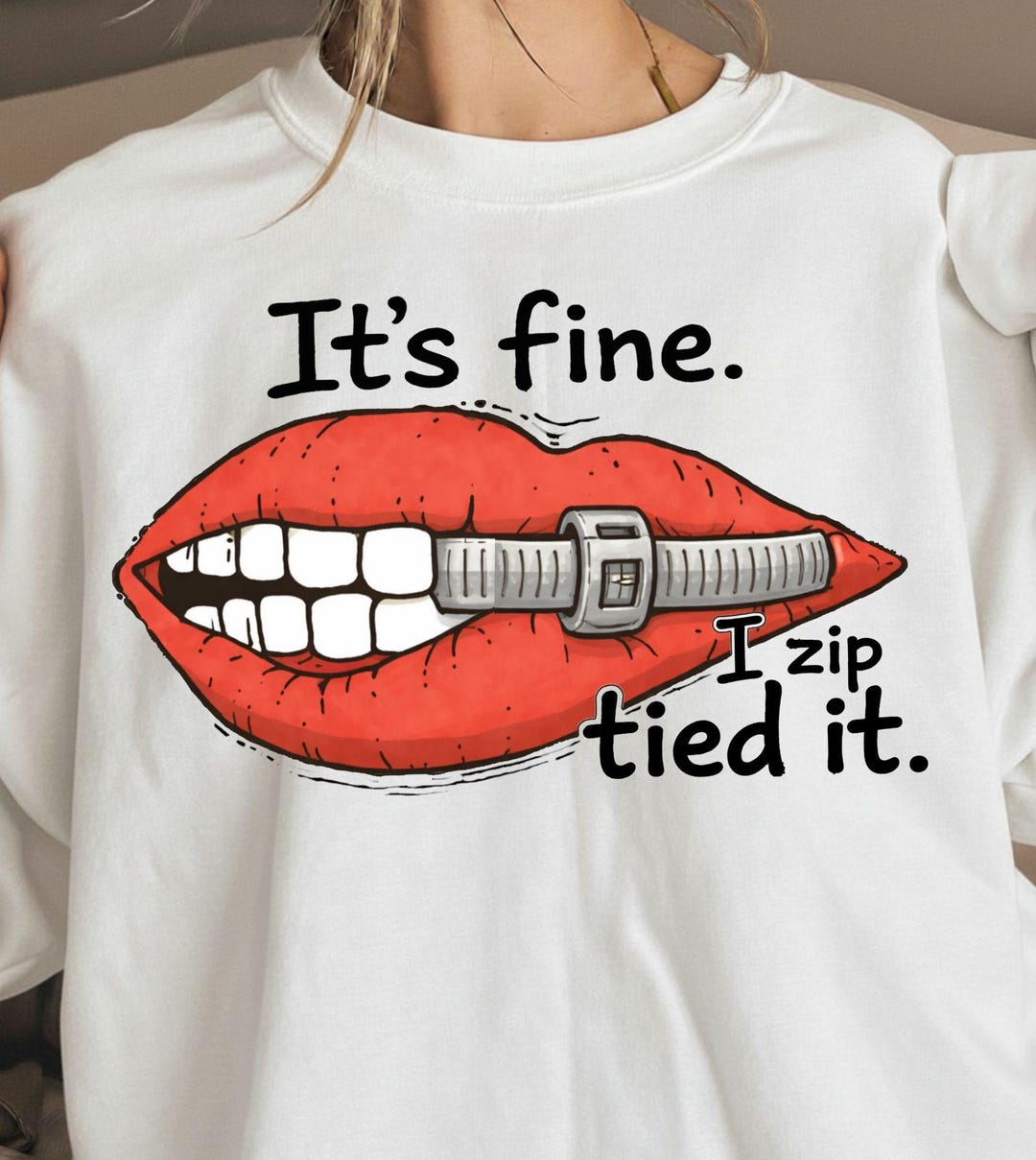 It's Fine I Zip Tied It PNG, Sarcastic Saying Png, Funny Sewing Quote ...