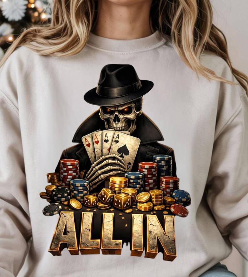 All in Poker PNG, Casino Cards Design, Casino Skull Png, Poker Cards ...