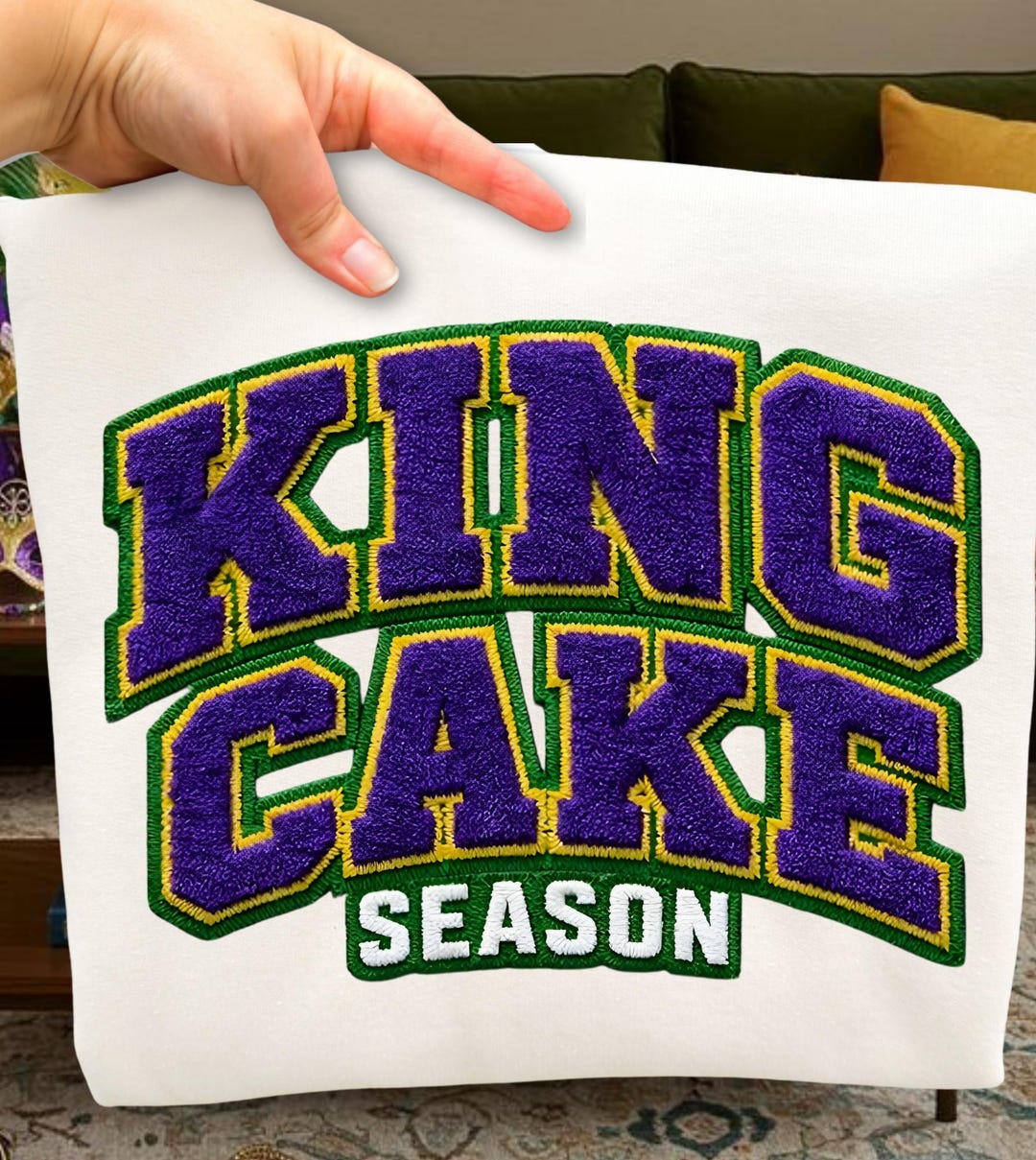 King Cake Season PNG, Faux Yarn King Cake Design, Mardi Gras King Cake ...