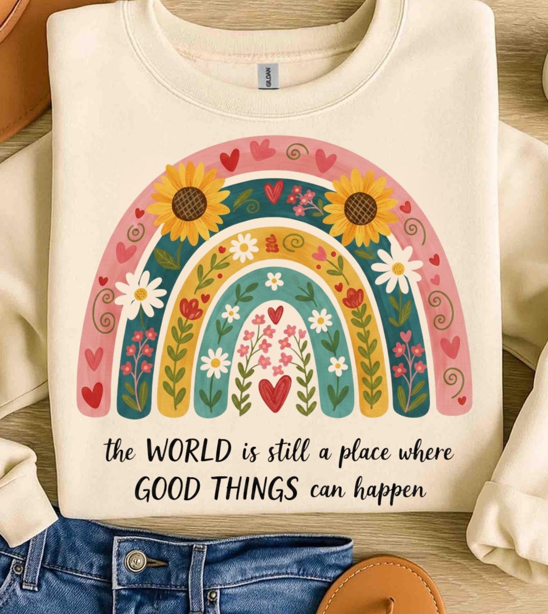 Positive Boho Floral Quote Png, Inspirational Png, Kindness Png, Retro ...