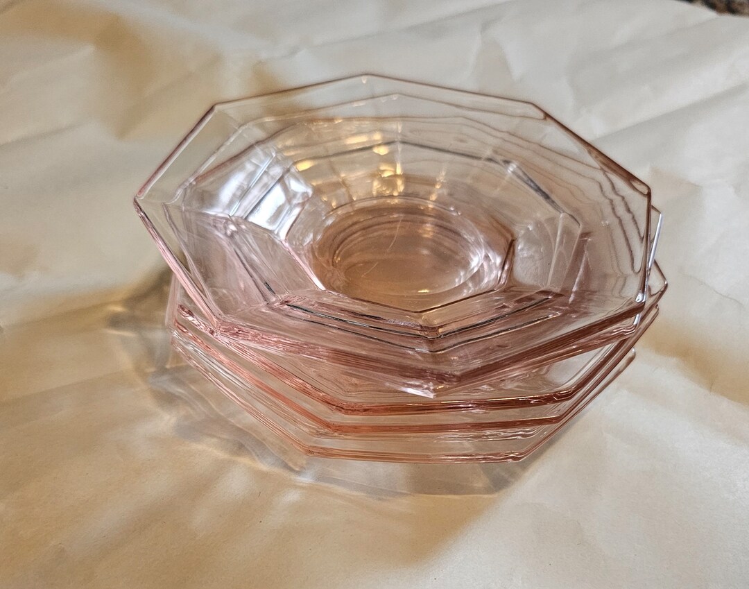 US Glass Pink Octagon Depression Glass 5 1/2 Plate - Etsy