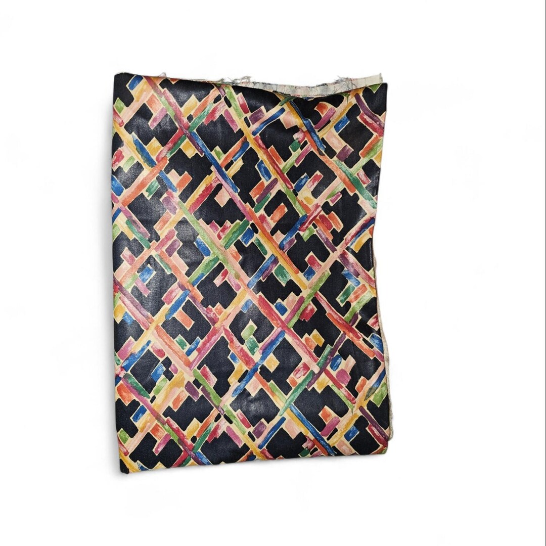 90s Geometric Cotton Fabric Stanley King Studio, 2 Pieces - Etsy