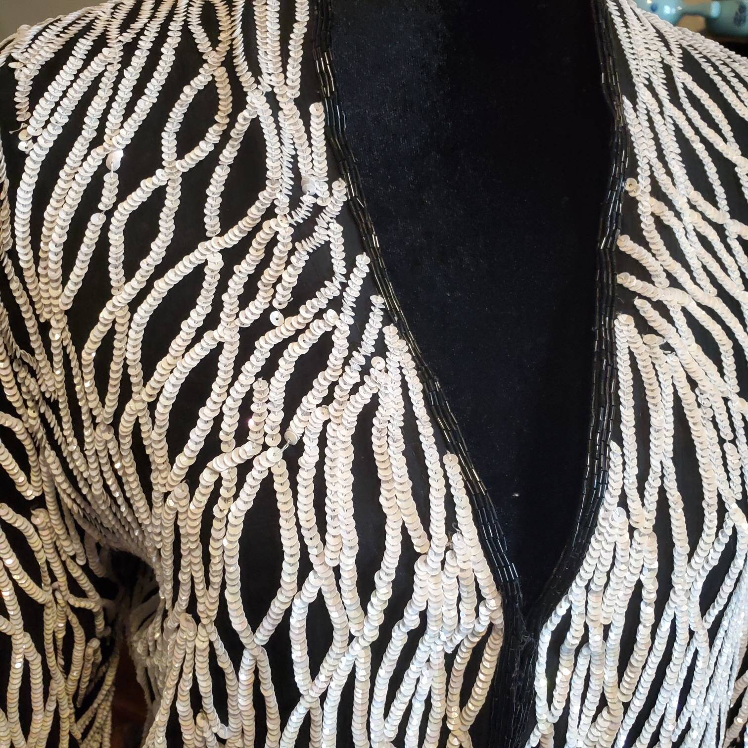 Vintage Nipon Night Silk Sequined Evening Jacket Petite Medium - Etsy