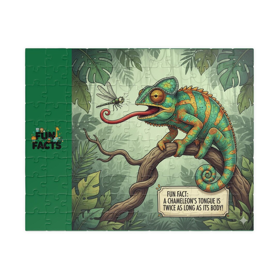 Chameleon Fun Facts Puzzle, Educational Game, Unique Gift, Family ...