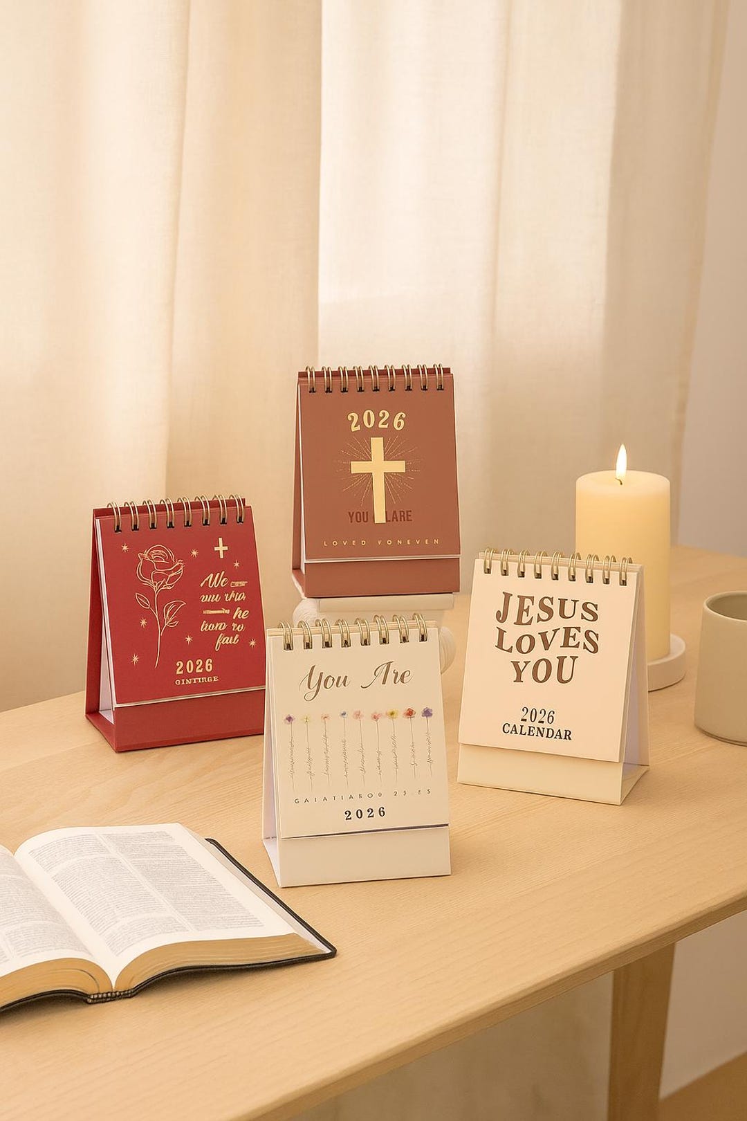 Set of 4 Christian Desk Calendars - Etsy