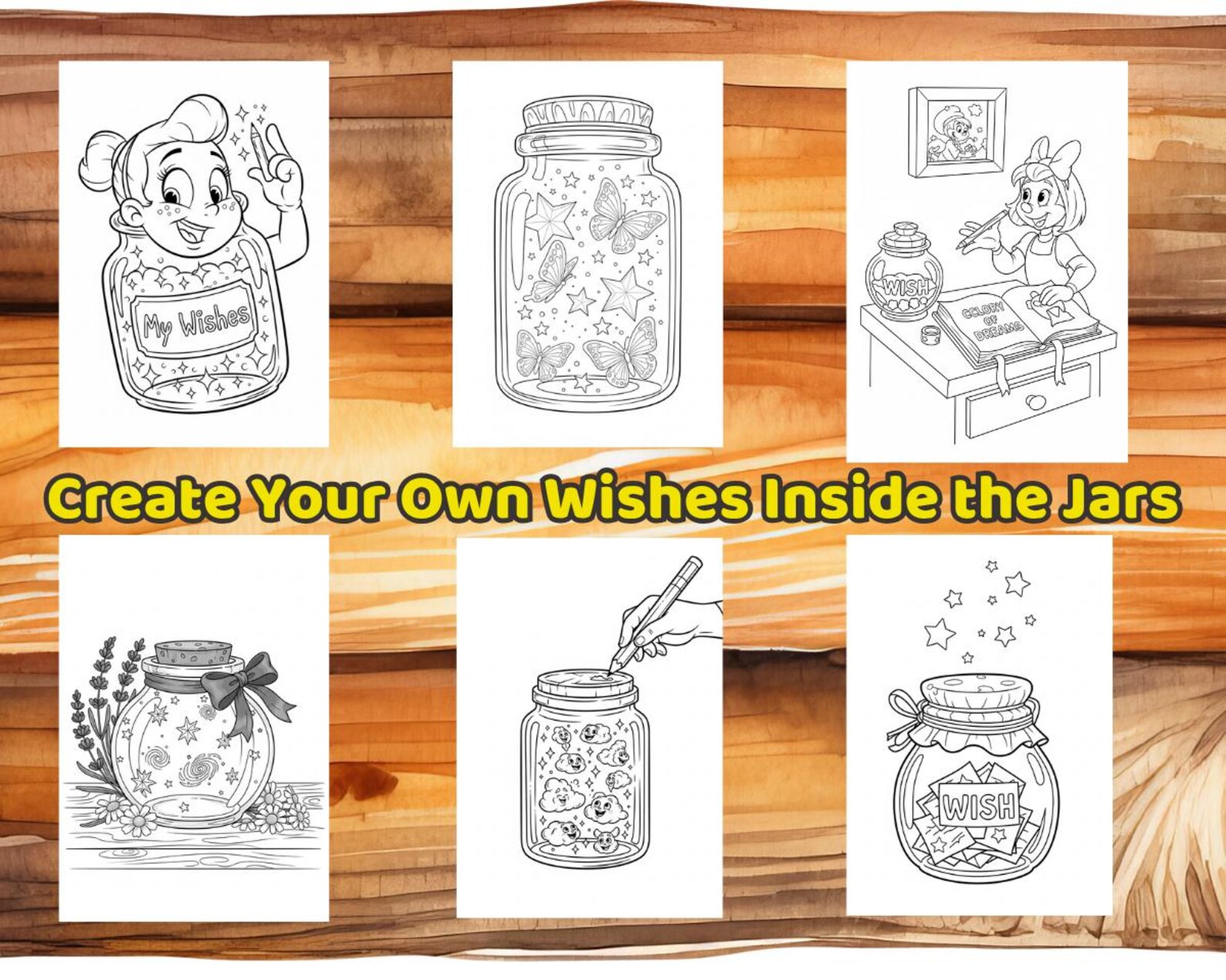 Wish Jar Coloring Book – 50 Magical Printable Pages (PDF) - Etsy
