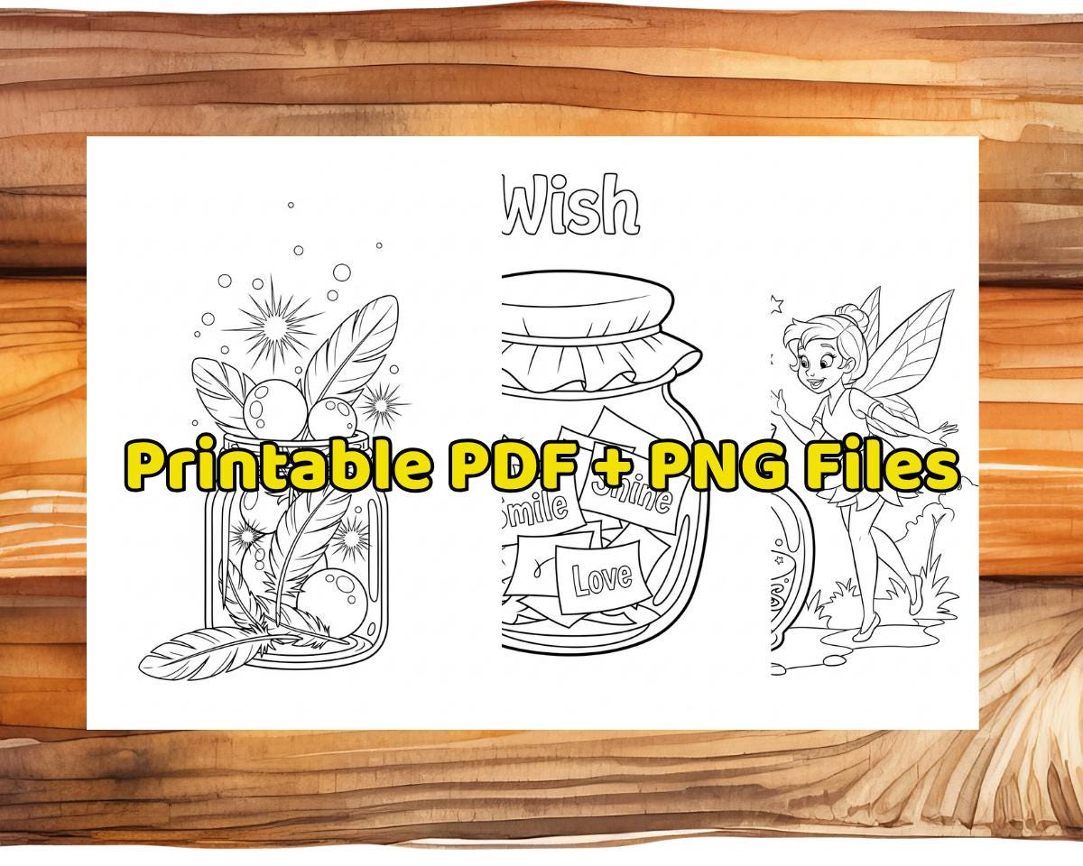 Wish Jar Coloring Book – 50 Magical Printable Pages (PDF) - Etsy