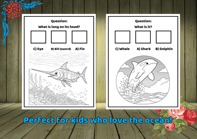 Color & Learn: Ocean Animals | Kids Printable Coloring Book PDF ...