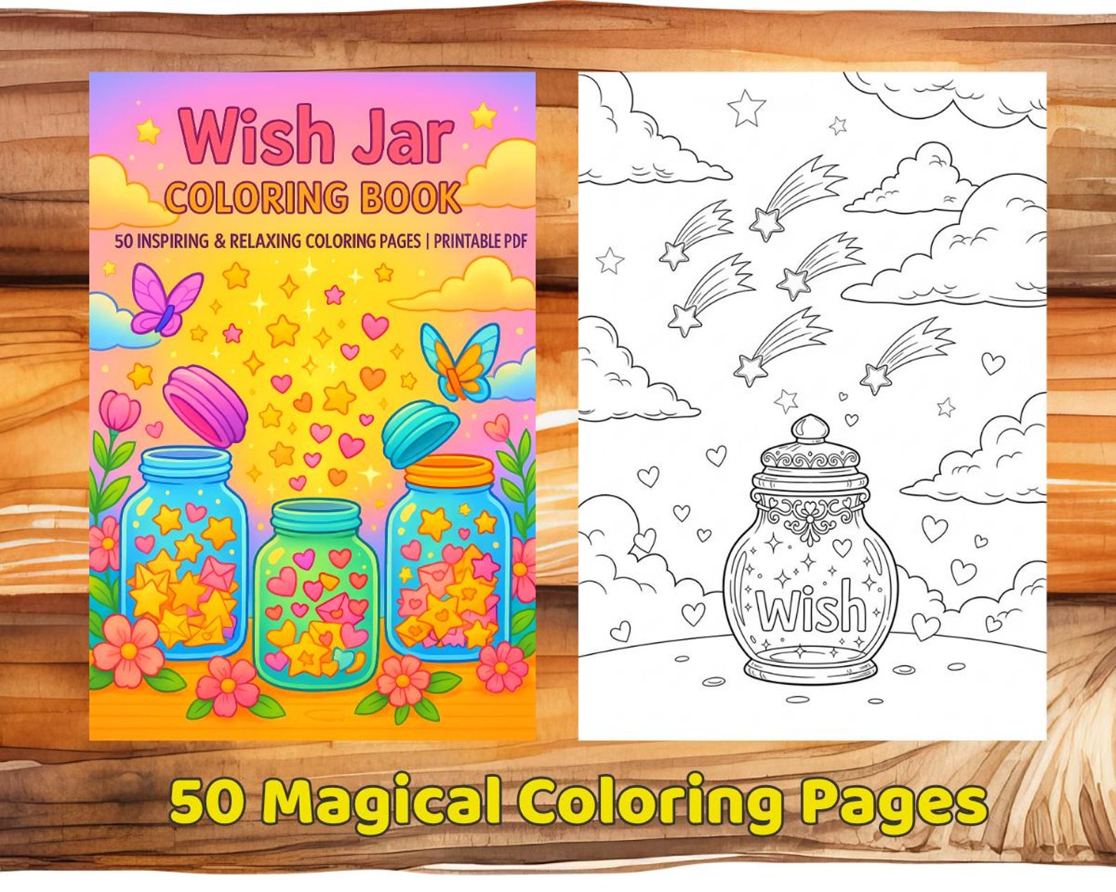 Wish Jar Coloring Book – 50 Magical Printable Pages (PDF) - Etsy