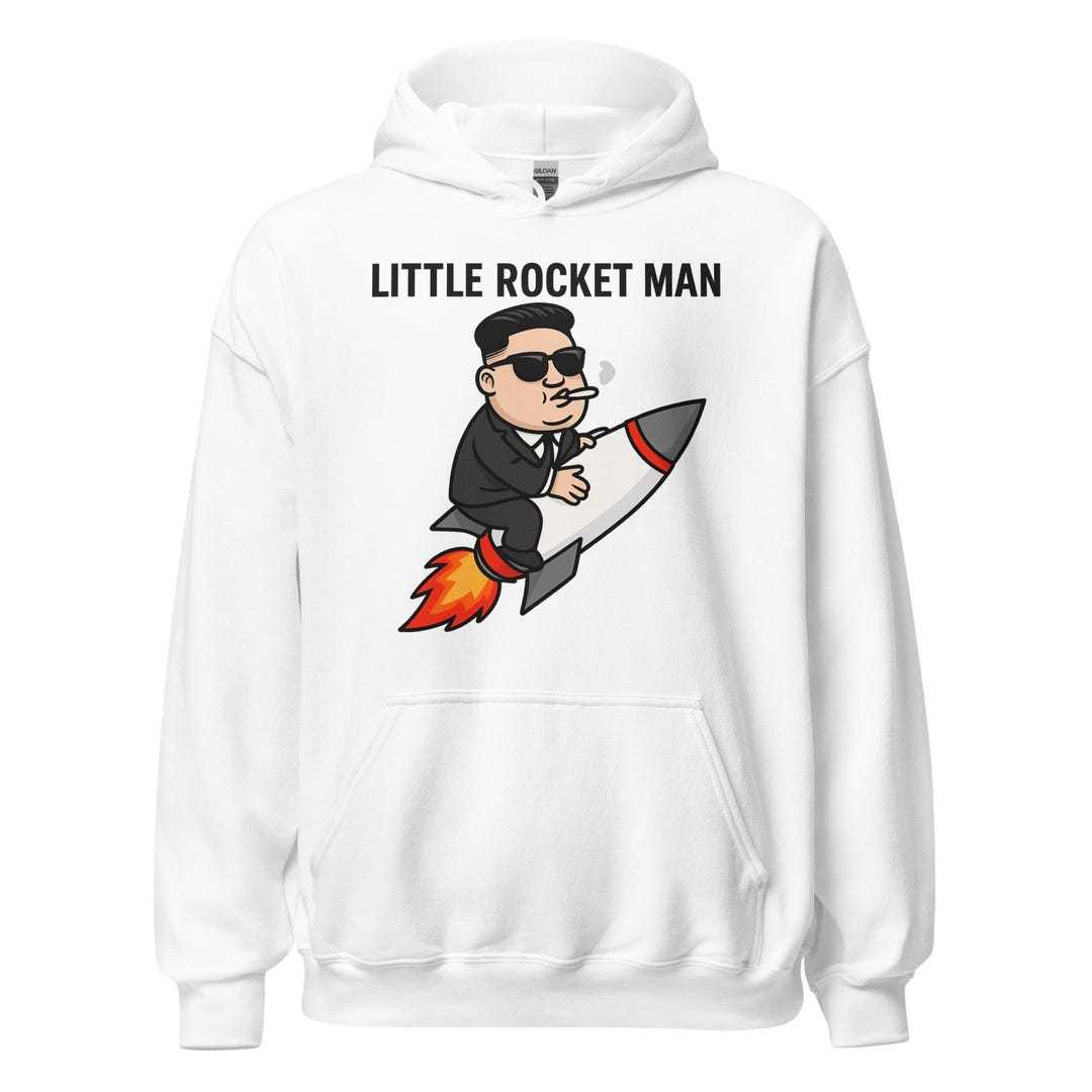 Little Rocket Man Hoodie | Funny Cartoon Rocket Meme Pullover ...