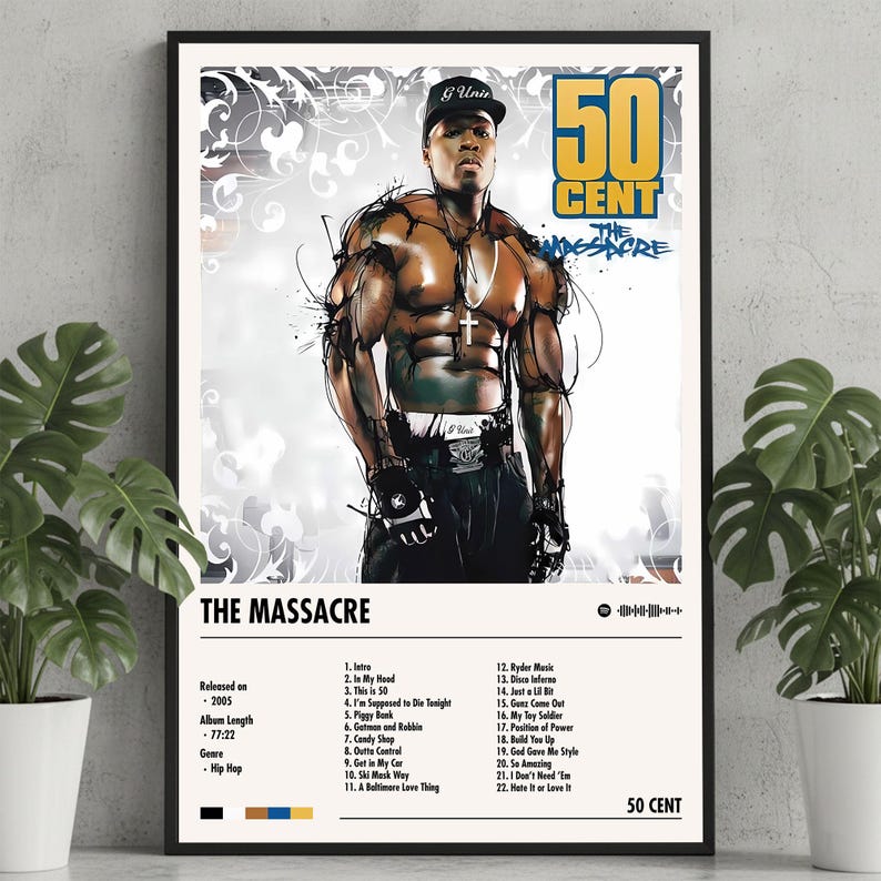 50 Cent 'the Massacre' Album Art Poster | Hip Hop Decor (digital ...