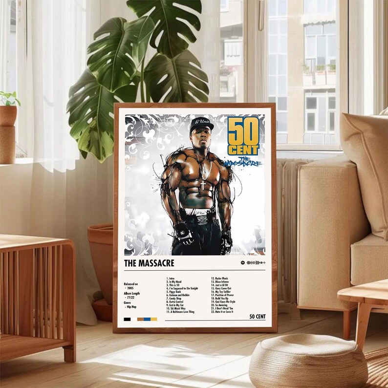 50 Cent 'the Massacre' Album Art Poster | Hip Hop Decor (digital ...