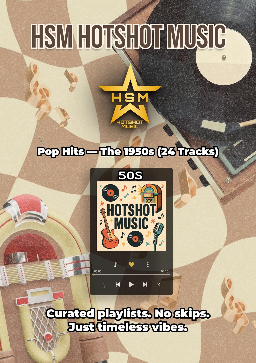 1950s Pop Hits: 24 Golden Era Tracks (spotify Playlist) - Etsy
