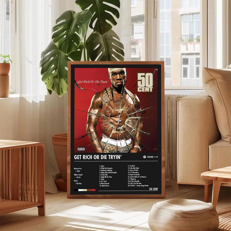 50 Cent 'get Rich or Die Tryin'' Album Art Poster | Hip Hop Decor - Etsy UK